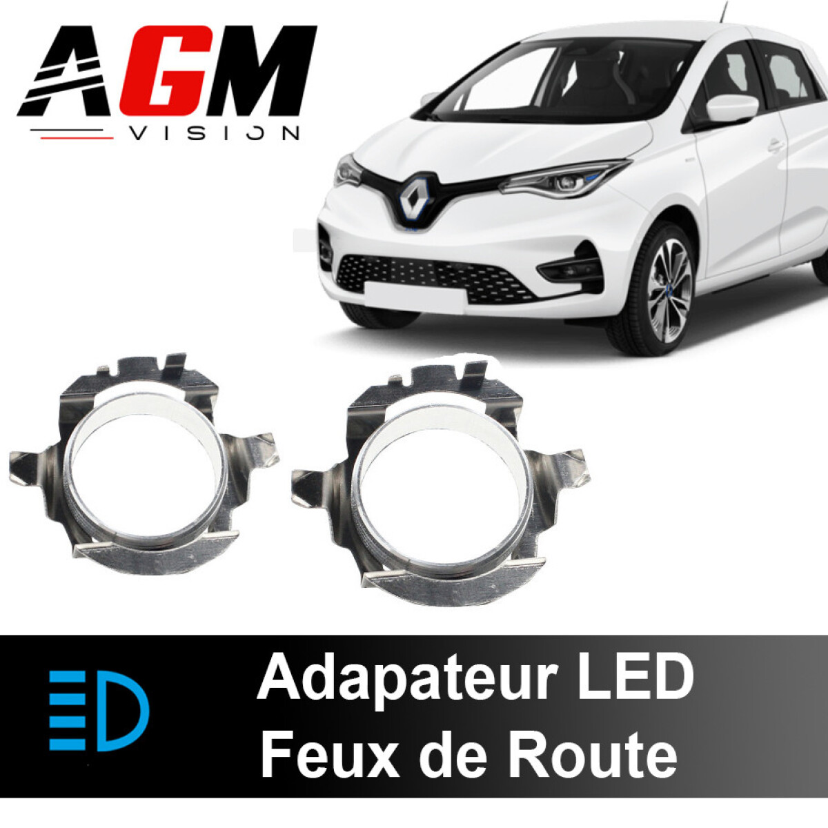 2x LED Adapter High Beam Renault Zoe 2012 - 2020