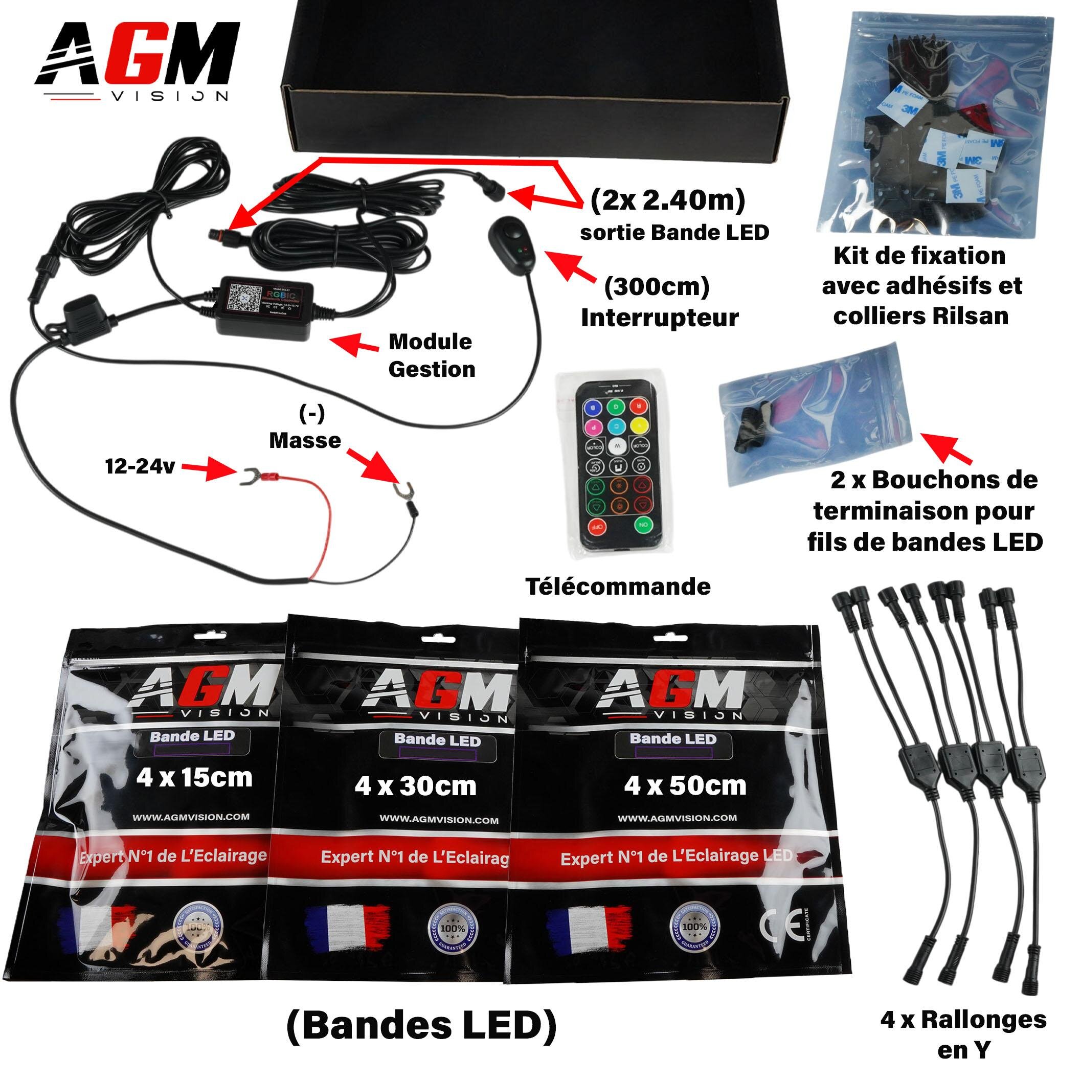 Universal Premium RGB LED neon kit for powerful motorcycle, complete ...