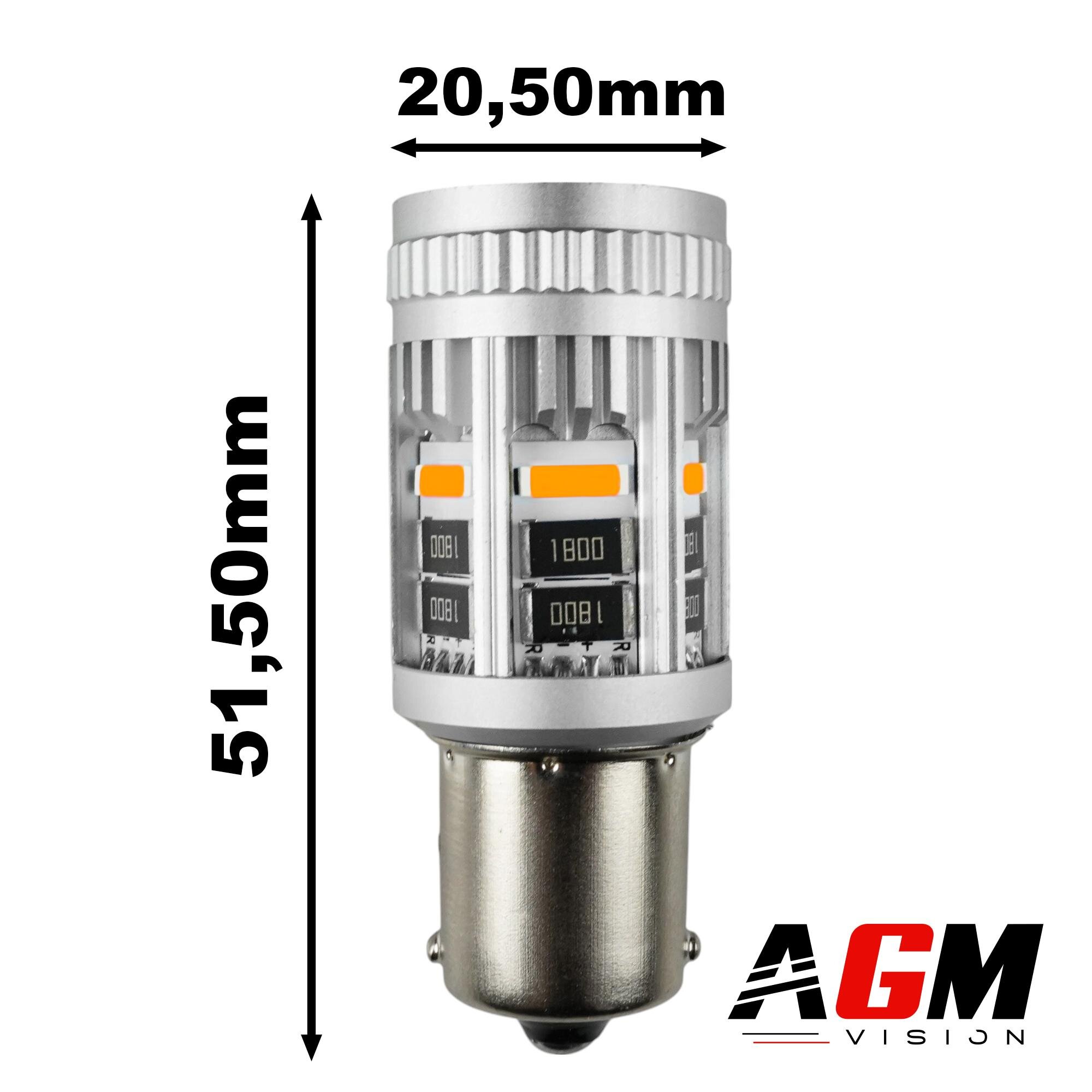 LED Bulb P21W BA15S Luxoa Super CANbus orange plug and play